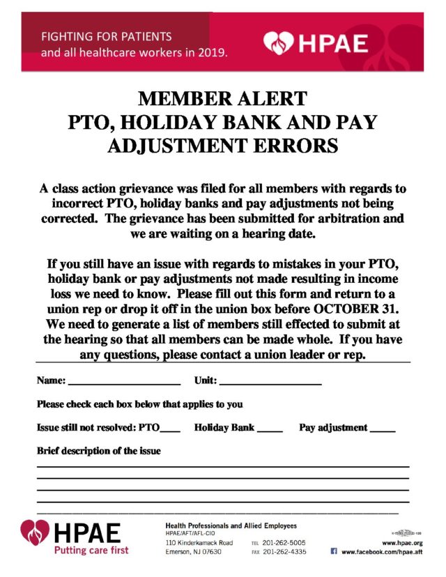 Local 5030 pto holiday pay adjustment member alert - Health ...